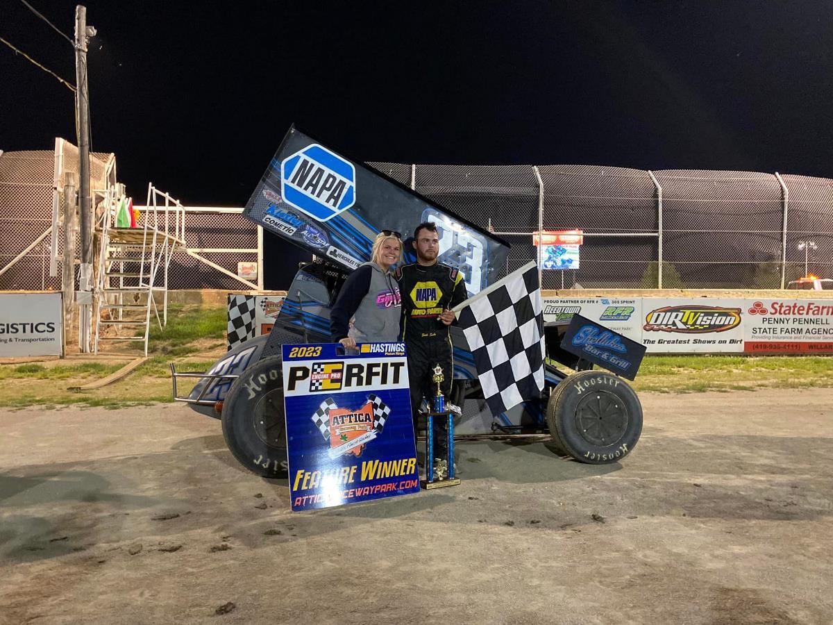 RacinBoys News - Sabo masters Attica traffic for 1st 410 win