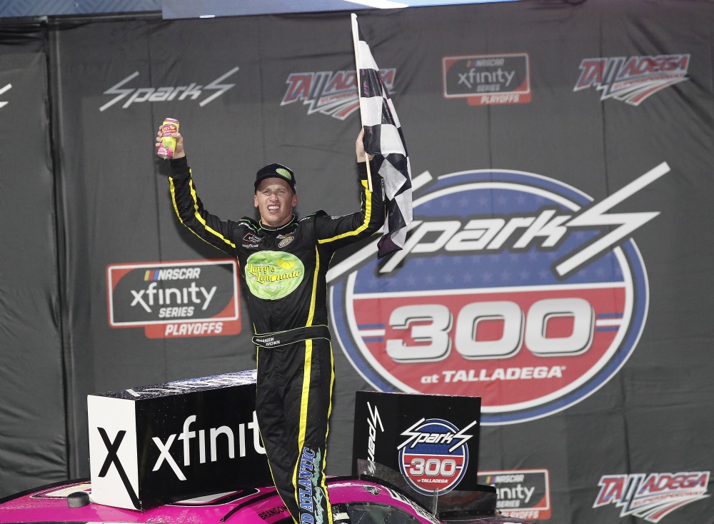 RacinBoys News - As darkness falls on Talladega, Brandon Brown gets ...