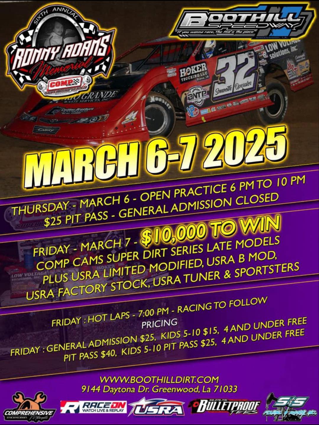 RacinBoys News - COMP Cams Super Dirt Series Ronny Adams Memorial ...