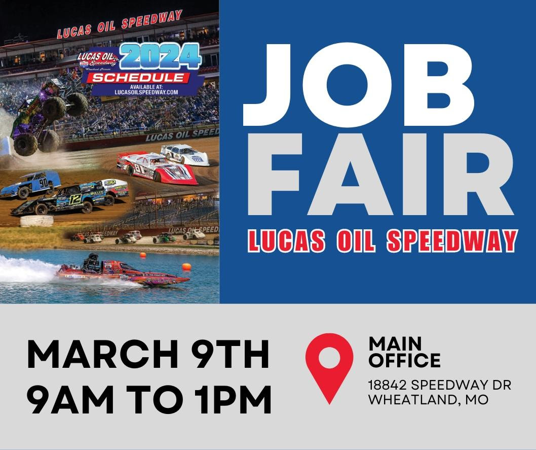 RacinBoys News - Lucas Oil Speedway Job Fair scheduled for March 9th